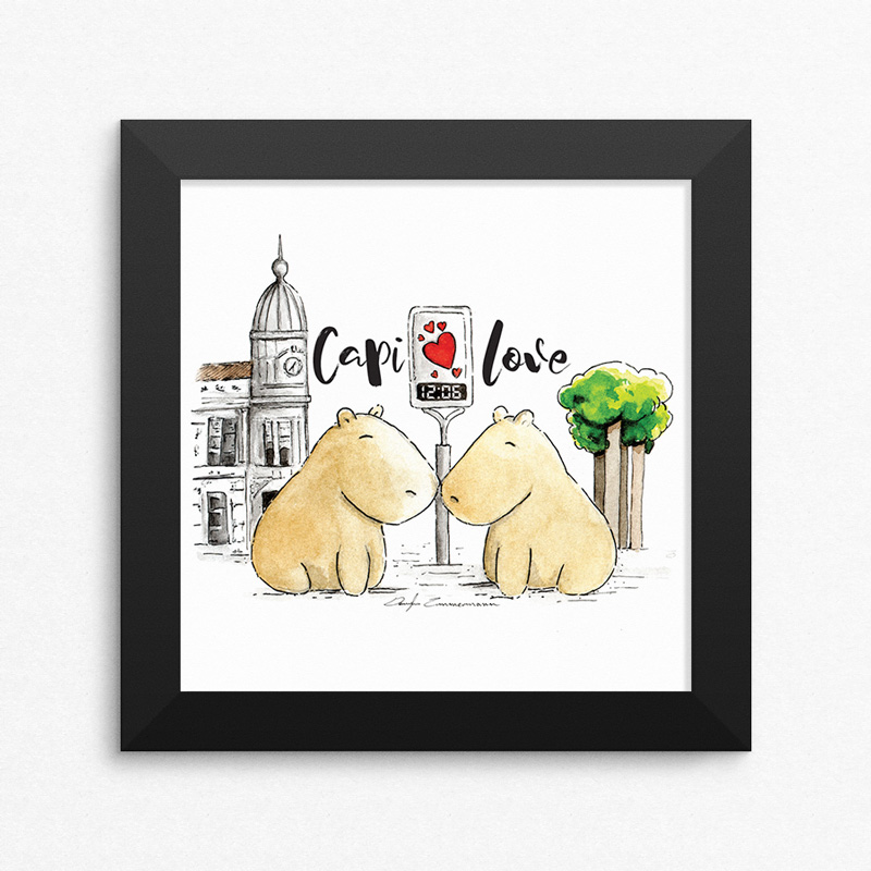 Quadro capivara amor love namorando casal de capivara - Lojinha Não ...