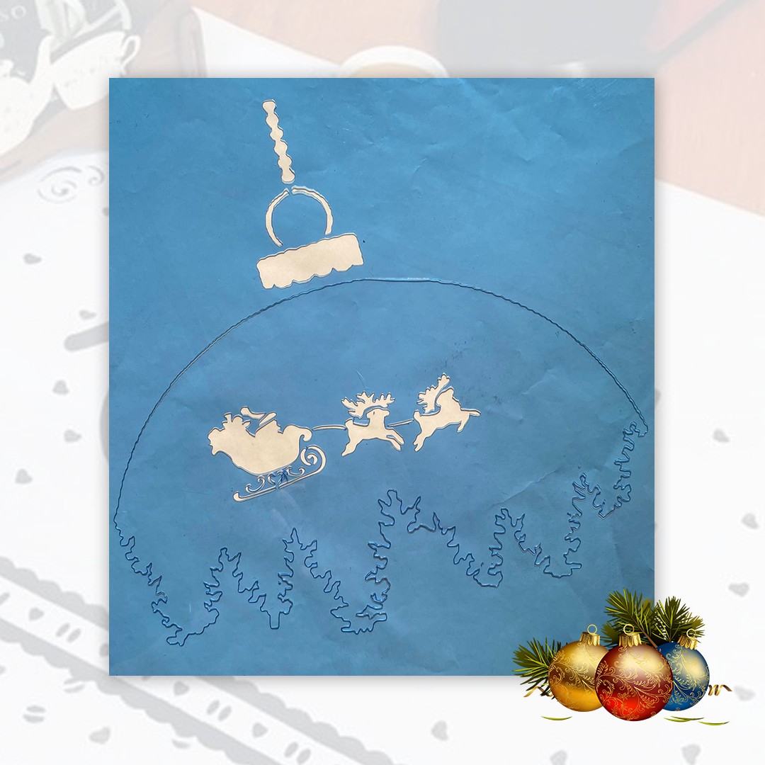 SRA-996 - PAISAGEM COM ENFEITE DE NATAL - 30x40 - Estêncil para ...
