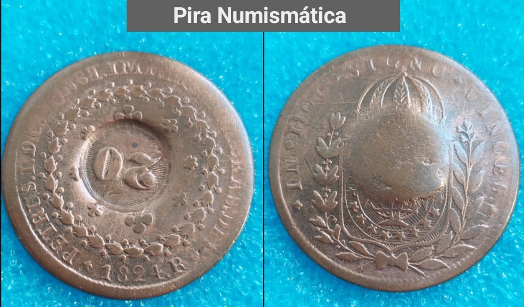 40 RÉIS - 1824 R - D. PEDRO I - IMPÉRIO - C605 - C/ CAR. GER. 20 RÉIS ...