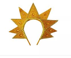 Tiara Sol Glitter Dourado Fantasia - Destak Fantasias - DIVERTINDO SUA FESTA