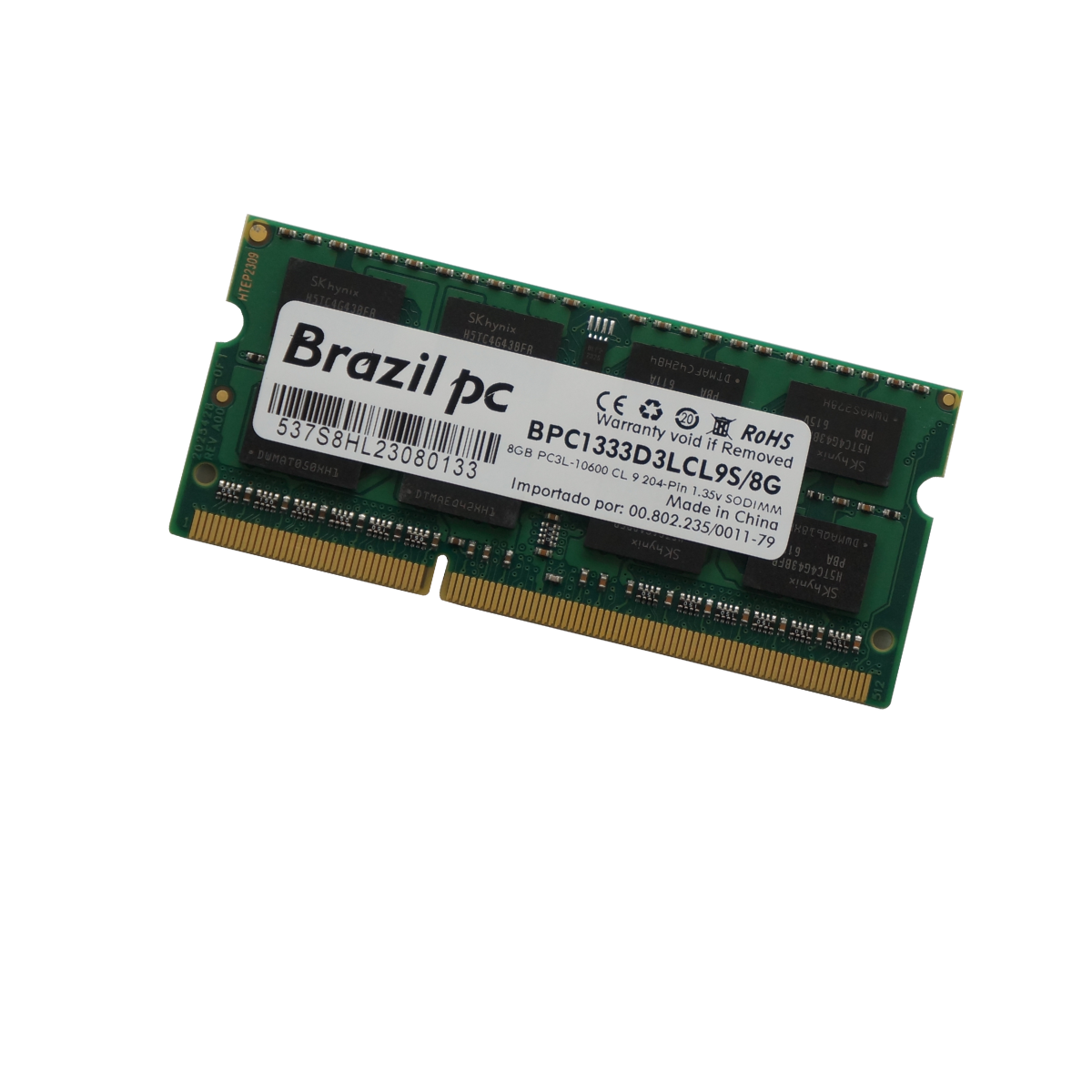 MEMORIA NOTE 8GB DDR3L 1333 BRAZILPC BPC1600D3LCL9S/8G LOW MEMORIA NOTE 8GB DDR3L 1333 BRAZILPC BPC1600D3LCL9S/8G LOW
