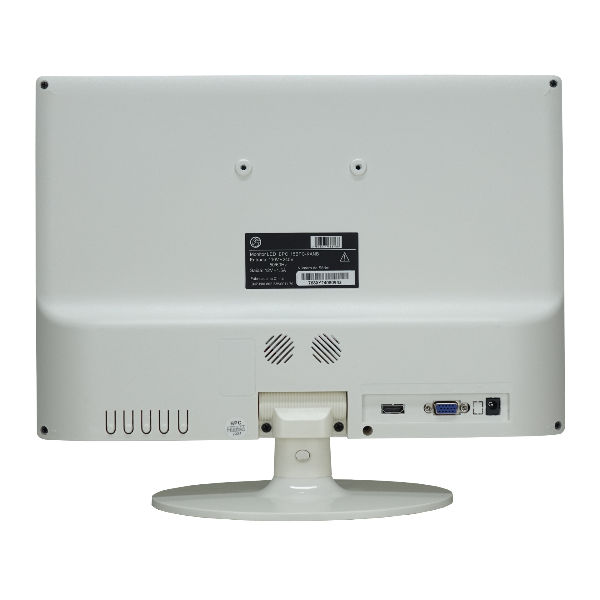 MONITOR LED 15.4 BRAZILPC 15BPC-KANB BRANCO WIDESCREEN BOX - Brazil PC