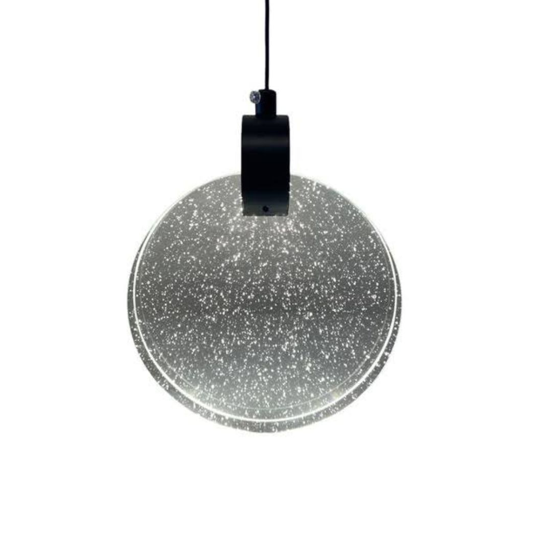 Lustre Pendente Disco Bolhas Cristal Preto LED 6W 15cm 3000K Bivolt ...