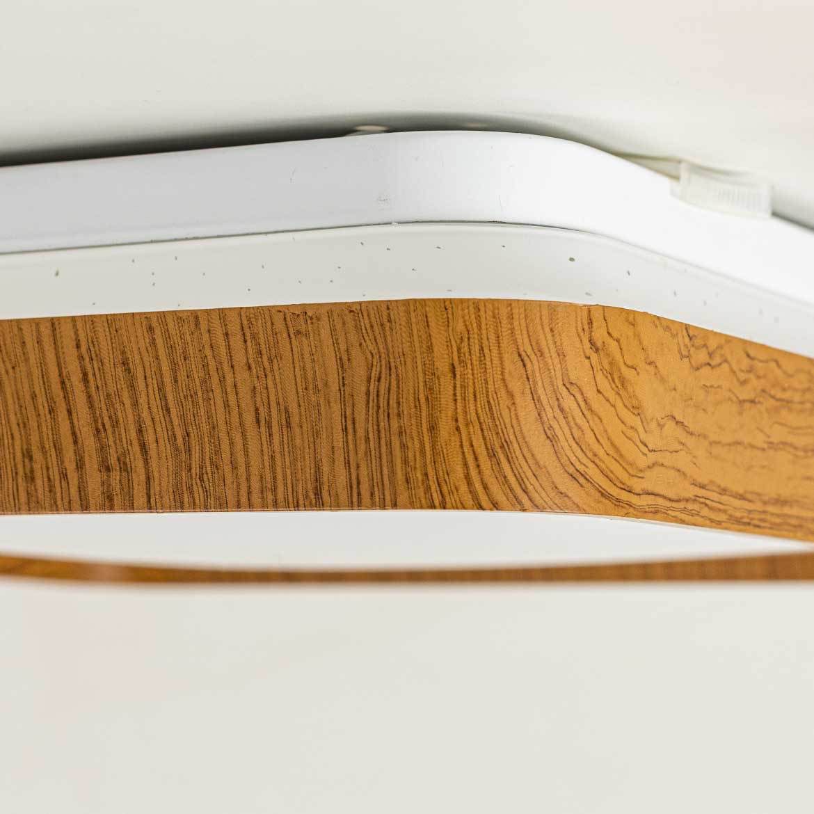 Lustre Plafon LED Timber 24W 40x40 Céu Estrelado Amadeirado Branco ...
