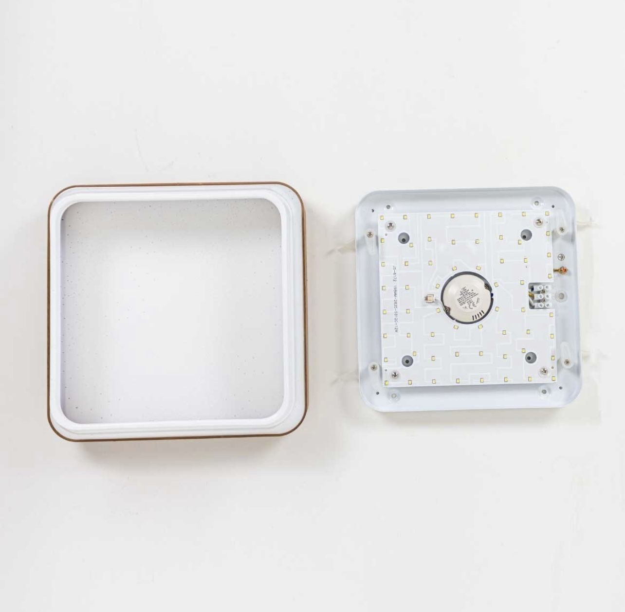Lustre Plafon LED Timber 24W 40x40 Céu Estrelado Amadeirado Branco Frio ...
