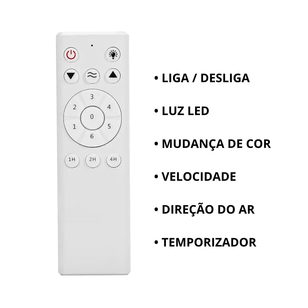 Lustre Ventilador de Teto Duplo Preto LED Multicor Controle Remoto ...