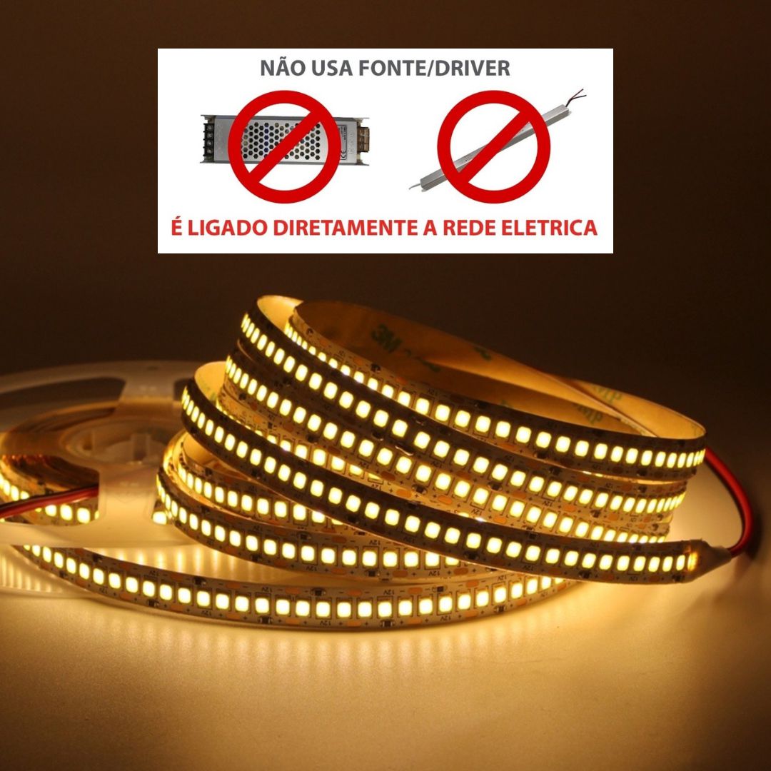 Fita 240 LED's 110V 10 Metros IP20 3528 22W 3000K Liga Direto - Planet ...
