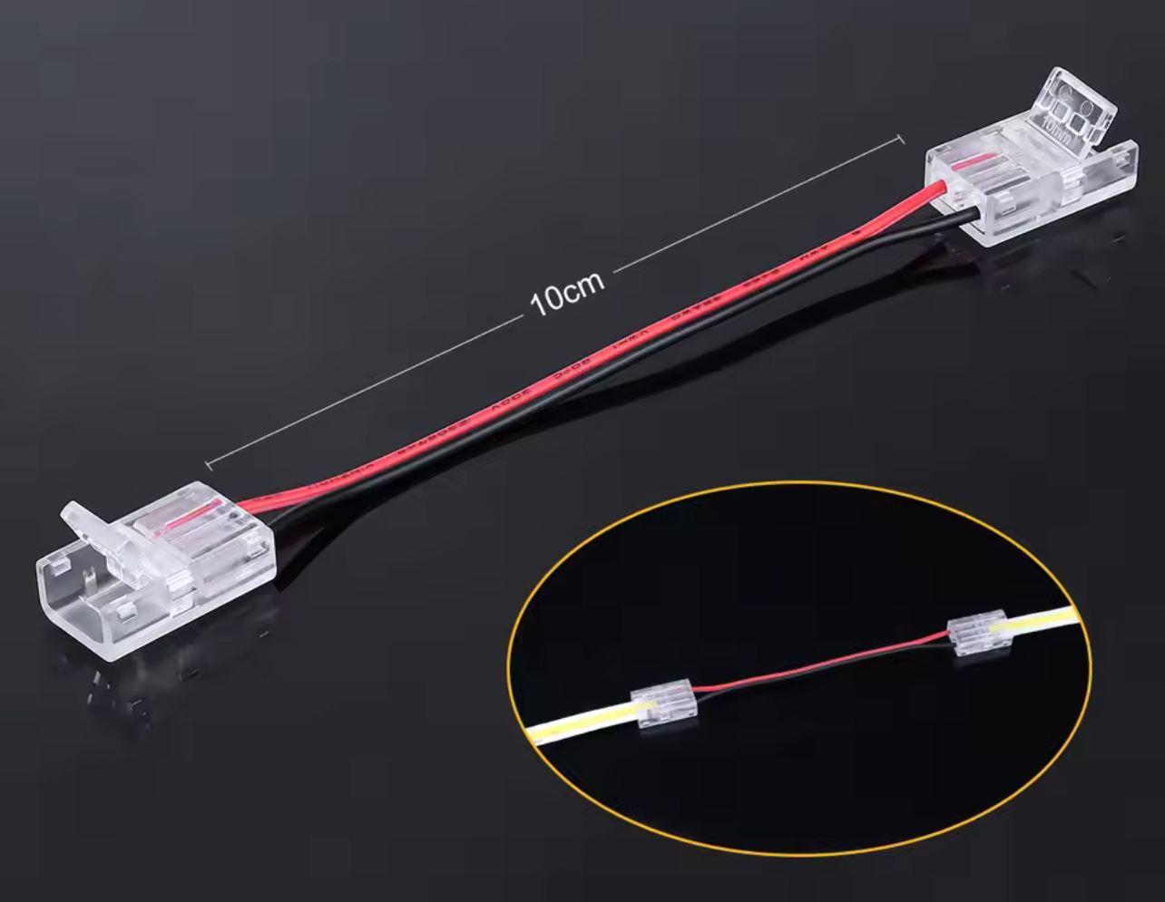 KIT 10 Conector Emenda FIta LED 10mm Rabicho Duplo 12V 24V 110V 220V ...