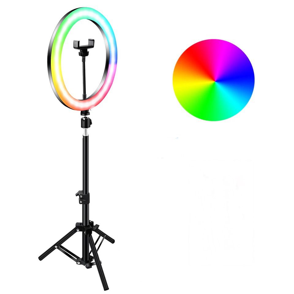 Ring Light 19 polegadas 48cm RGB Bicolor LED 80W Suporte Celular ...