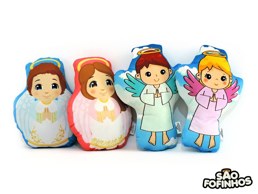 Almofada Boneco Naninha Anjo da Guarda Menino - São Fofinhos