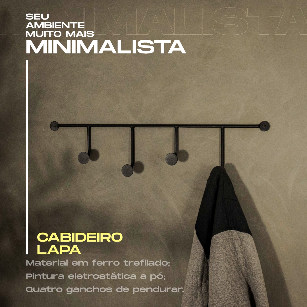 Cabideiro de parede Lapa - Éntona Decor