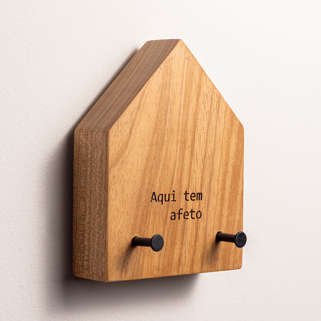 Porta Chaves Casinha de Madeira - Éntona Decor