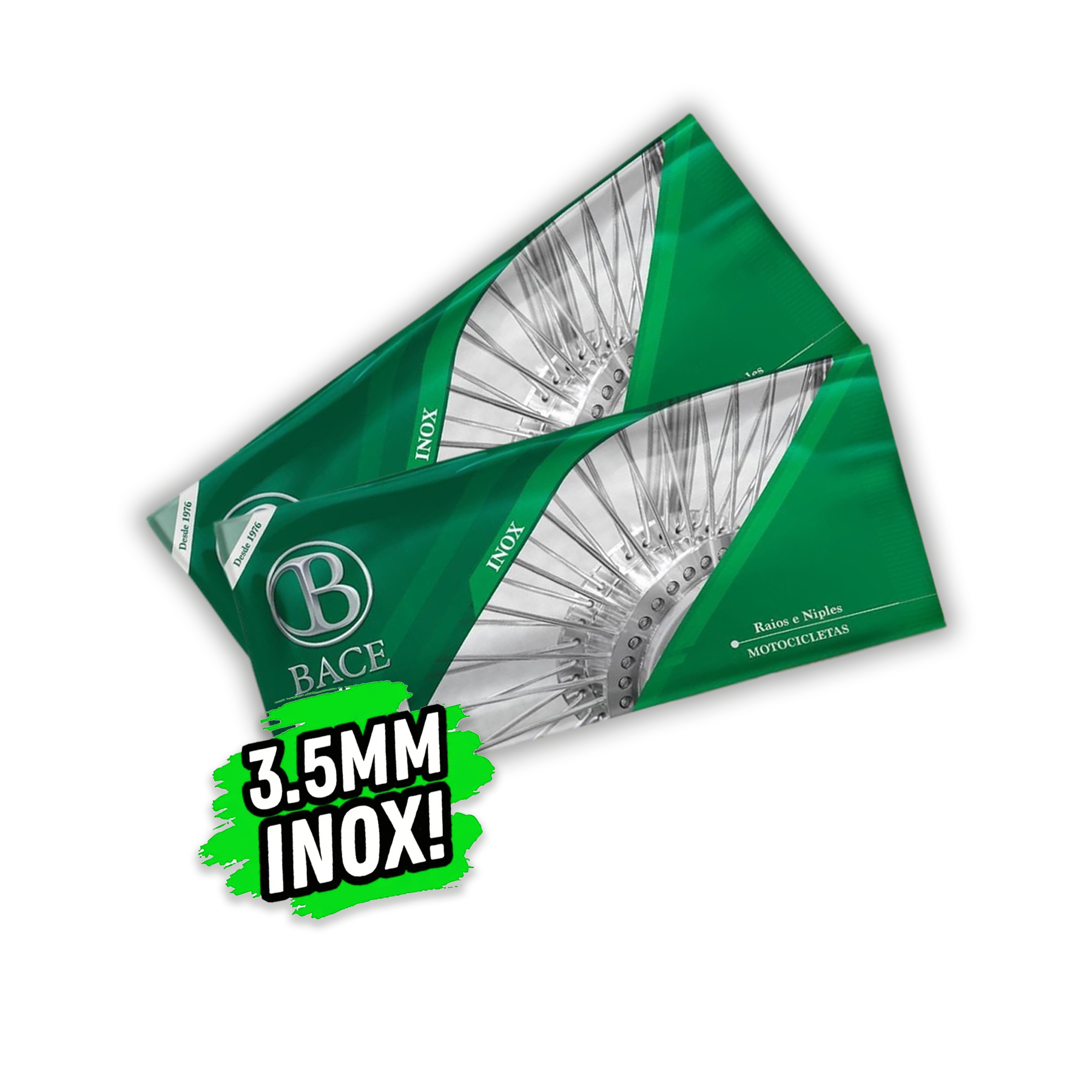 Jogo de Raios Aço Inox Polido 3,5mm Bace Dianteiro e Traseiro Tornado ...