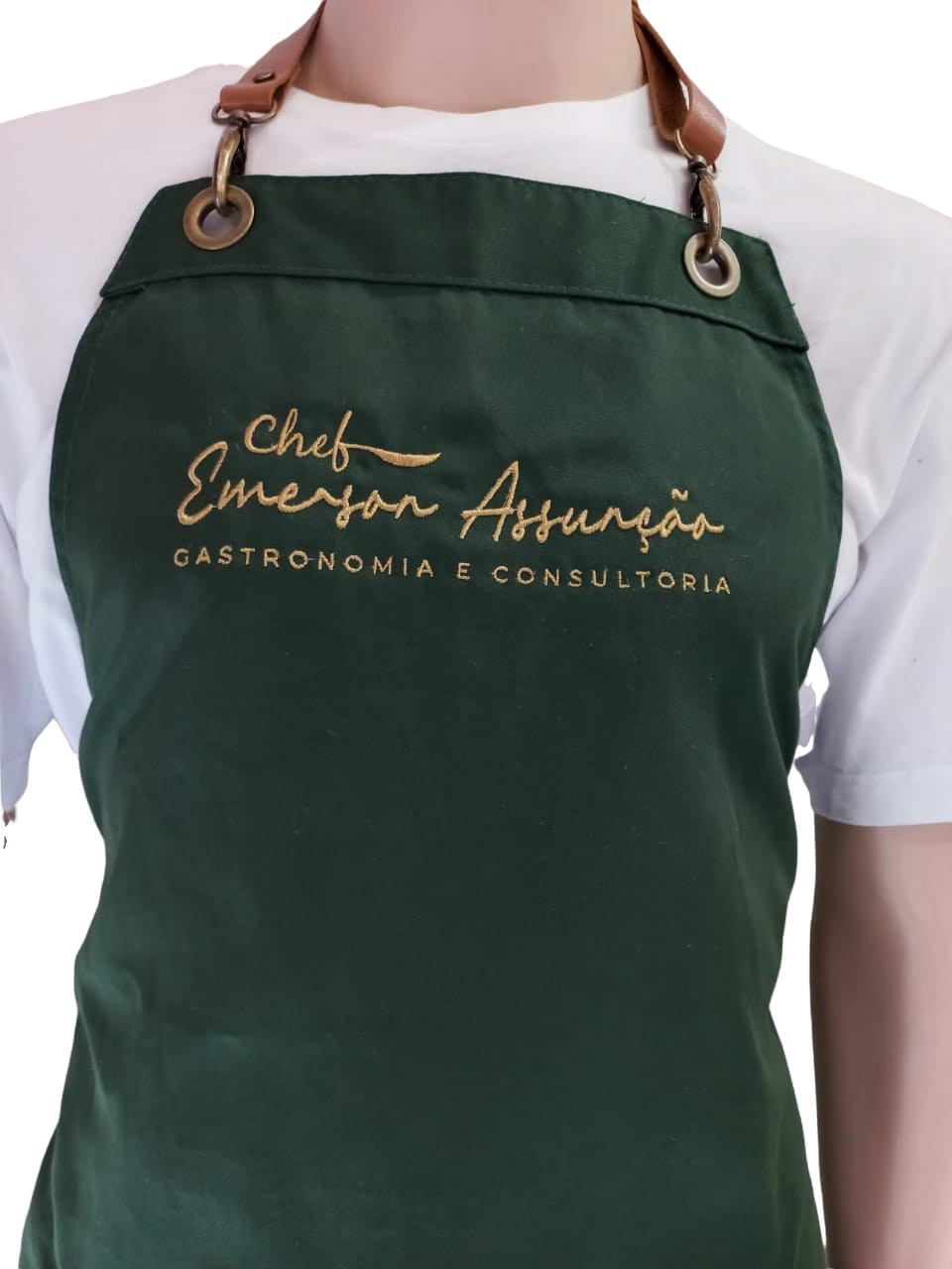 avental profissional verde (com couro ecológico) - MS2 Uniformes Linha ...
