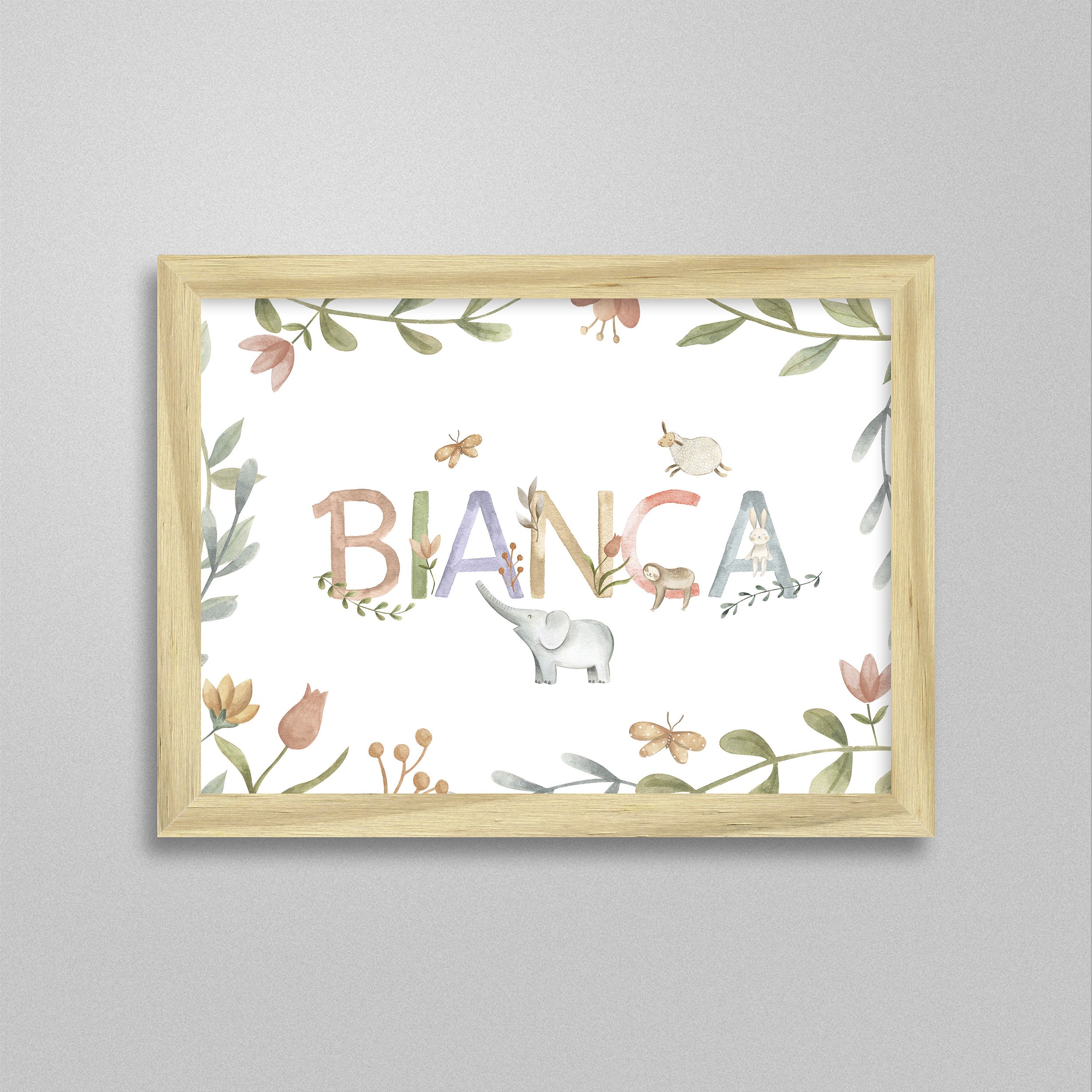 Quadro Personalizado com nome Bianca - Decor Quadros - Bebê e Infantil