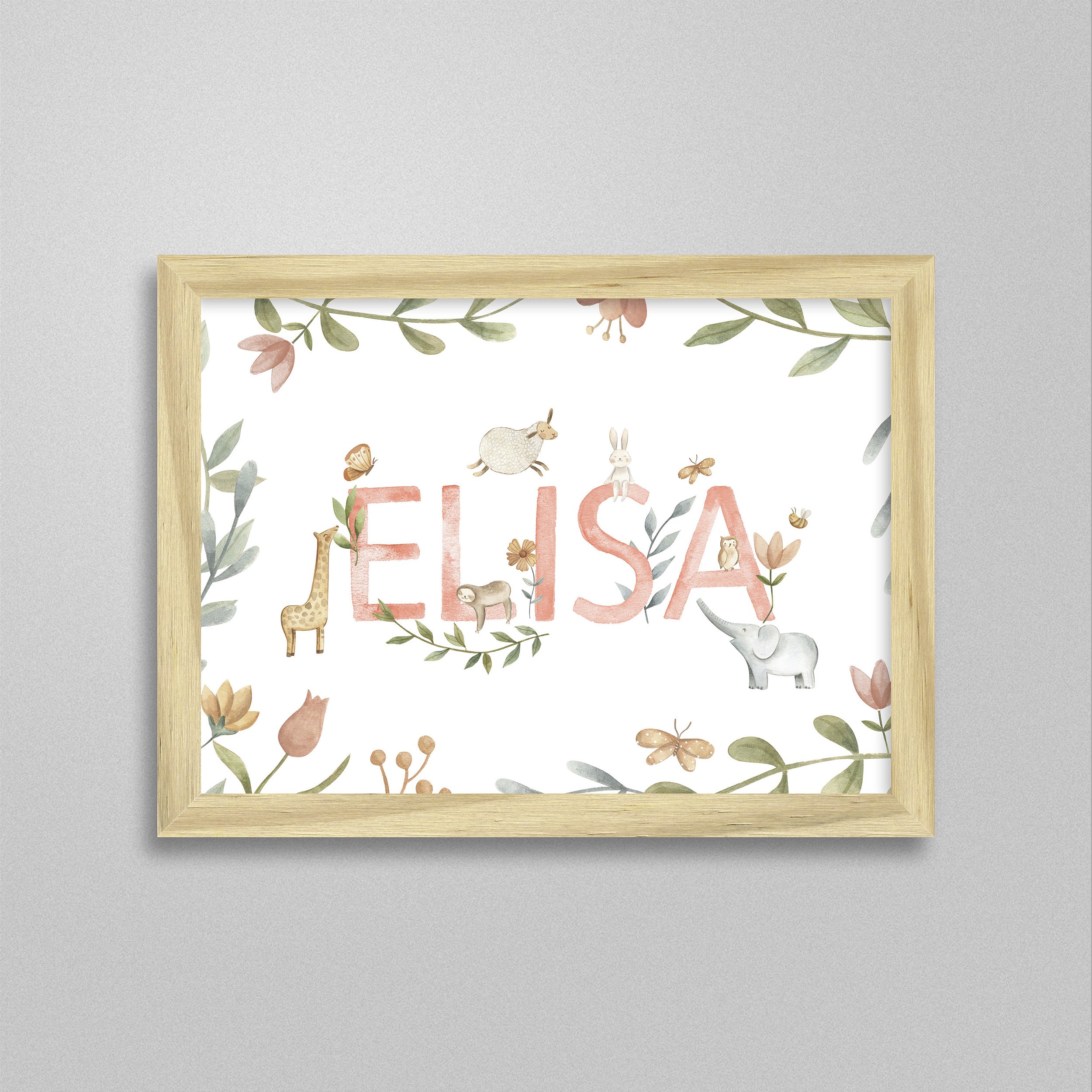 Quadro Personalizado com nome Elisa - Decor Quadros - Bebê e Infantil