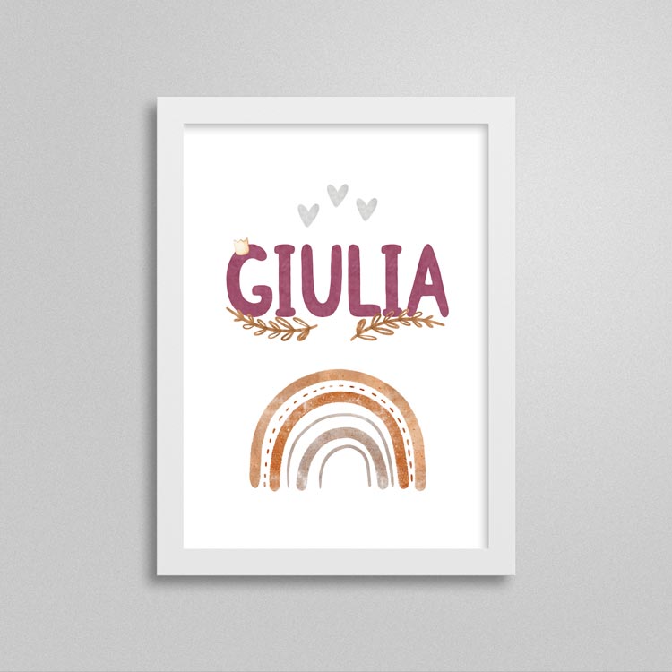 Quadro personalizado com nome Giulia - Decor Quadros - Bebê e Infantil