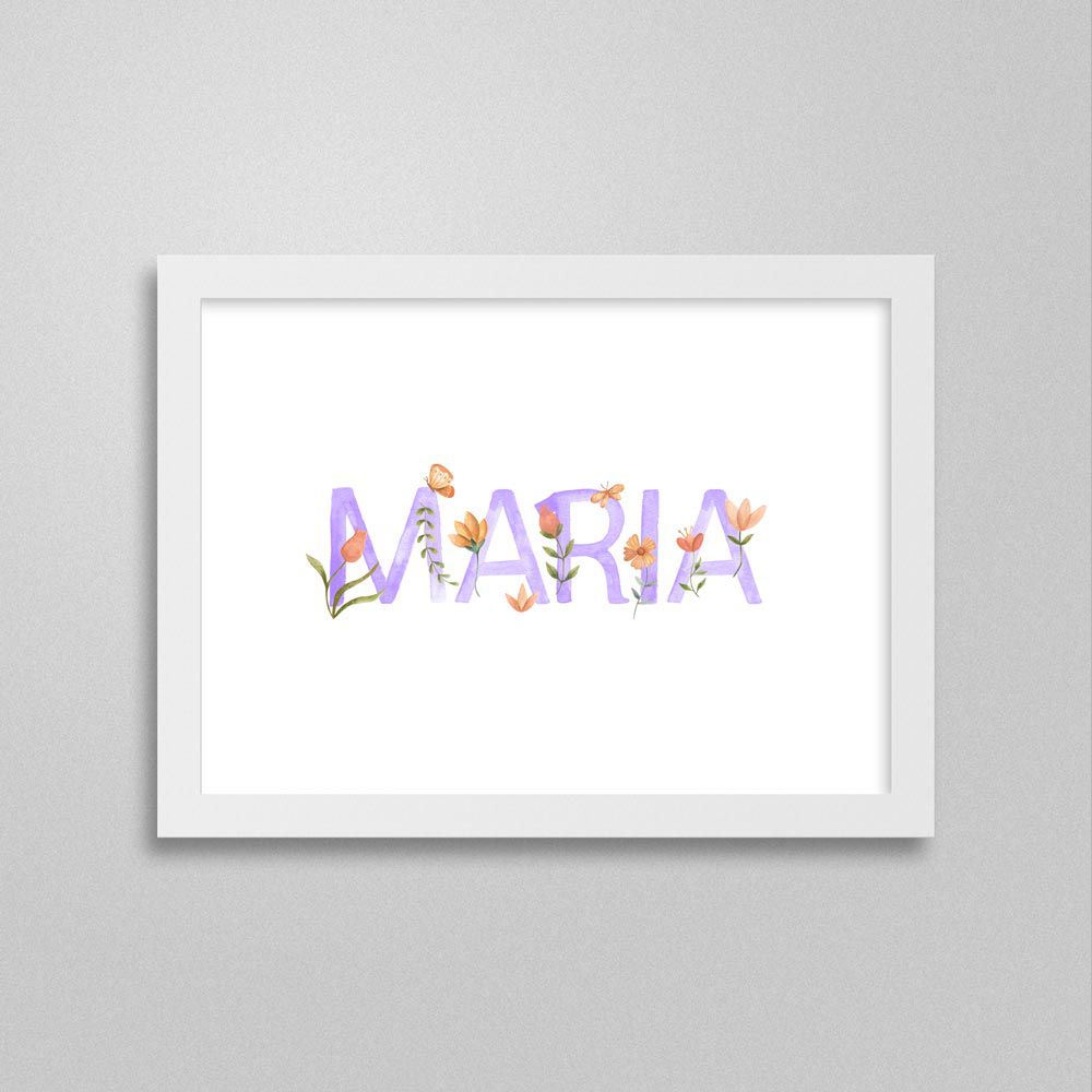 Quadro nome Maria para quarto de bebê e porta de maternidade - Decor ...