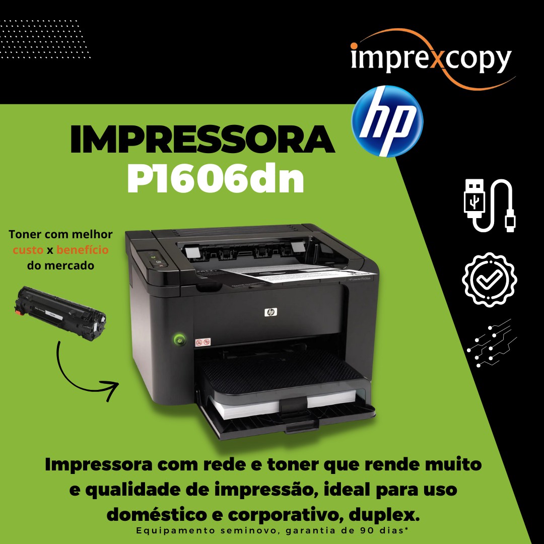 IMPRESSORA LASERJET HP P1606dn | SEMI-NOVA - lojaimprexcopy.com.br
