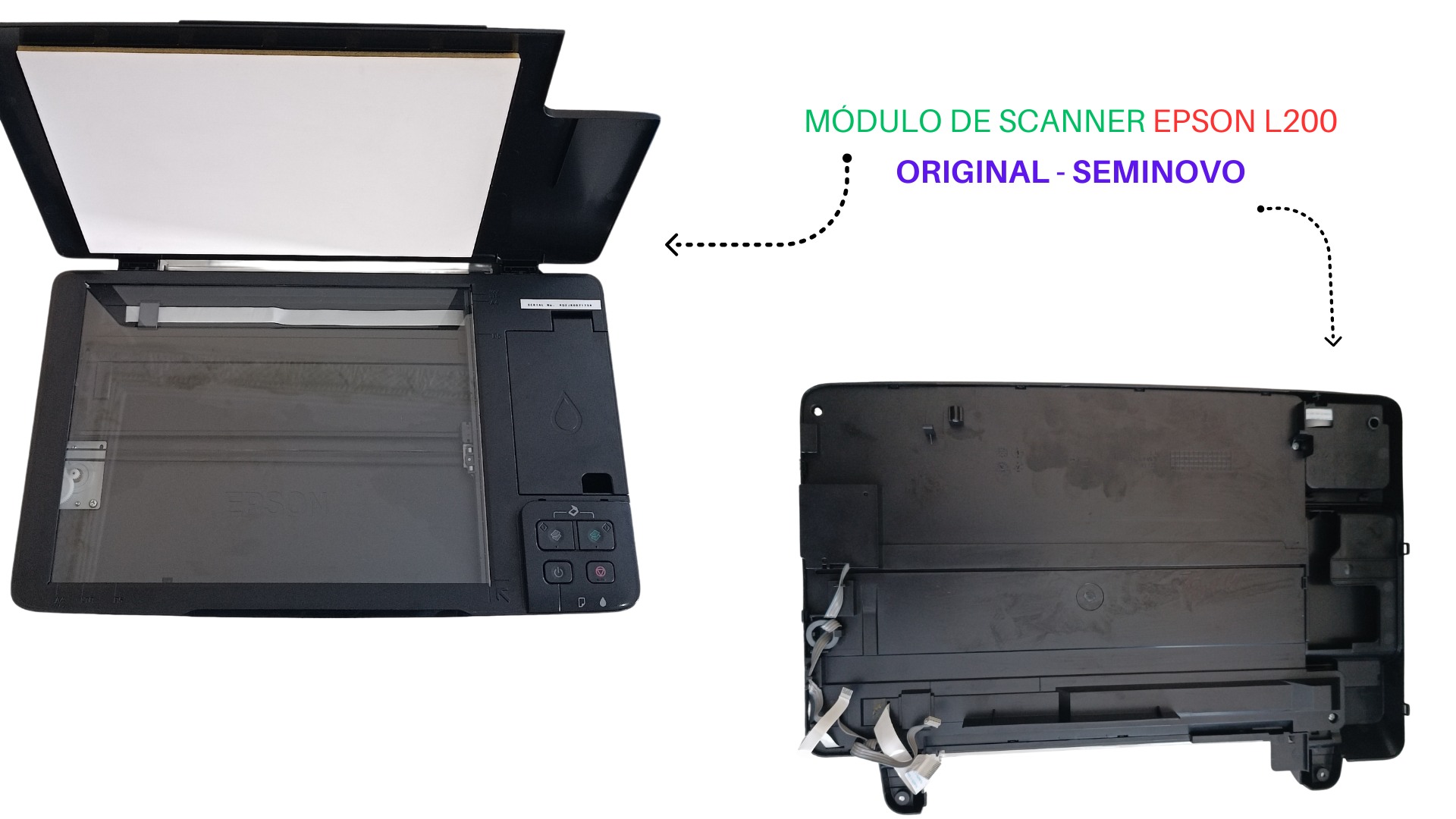 MODULO SCANNER EPSON L200 - COMPLETO SEMINOVO - lojaimprexcopy.com.br