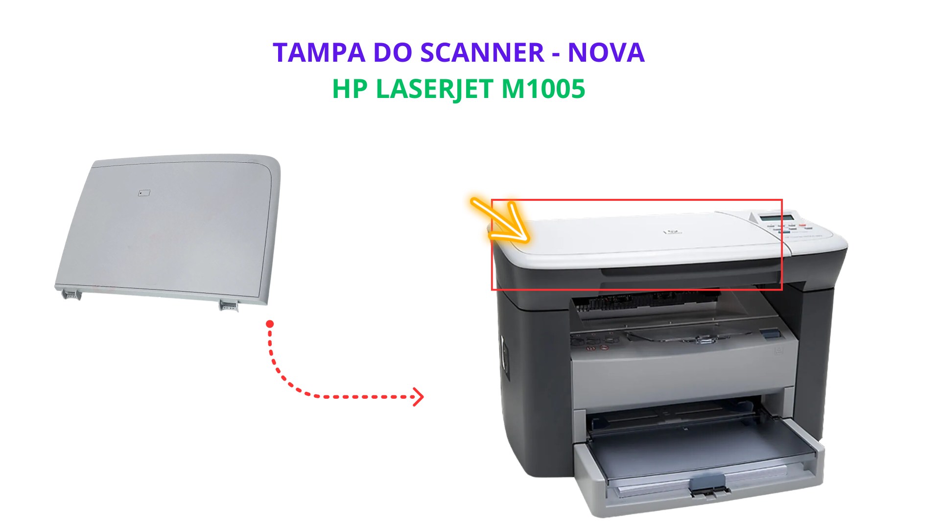 TAMPA DO SCANNER HP LASERJET M1005 - lojaimprexcopy.com.br