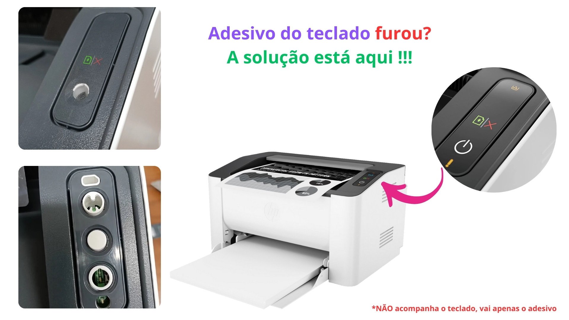ADESIVO PAINEL HP LASERJET 107A 108 107W - lojaimprexcopy.com.br