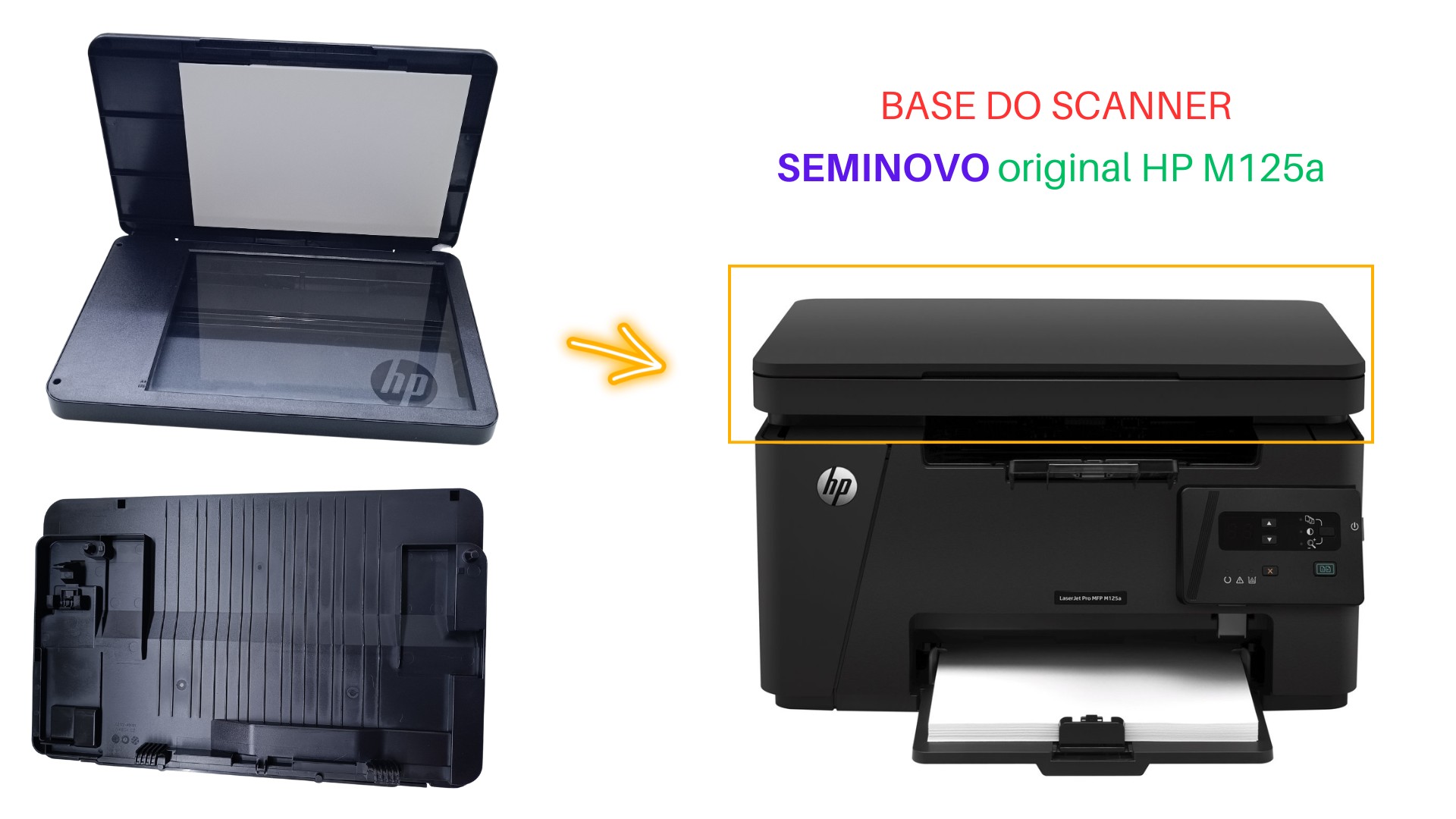 MODULO SCANNER HP LASERJET M125A - COMPLETO - lojaimprexcopy.com.br