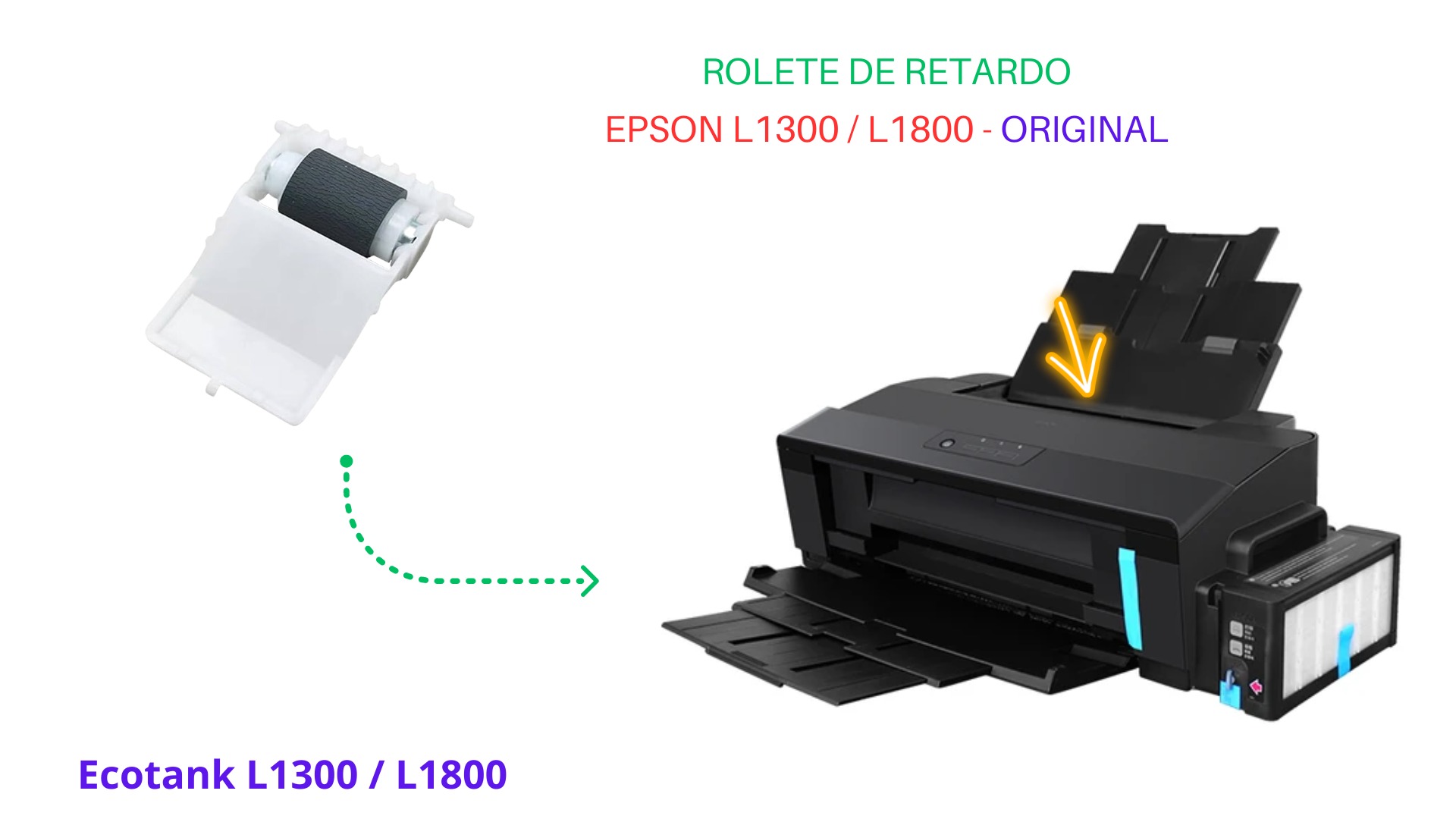 ROLETE DE RETARDO EPSON L1300 / L1800 (ORIGINAL) - lojaimprexcopy.com.br