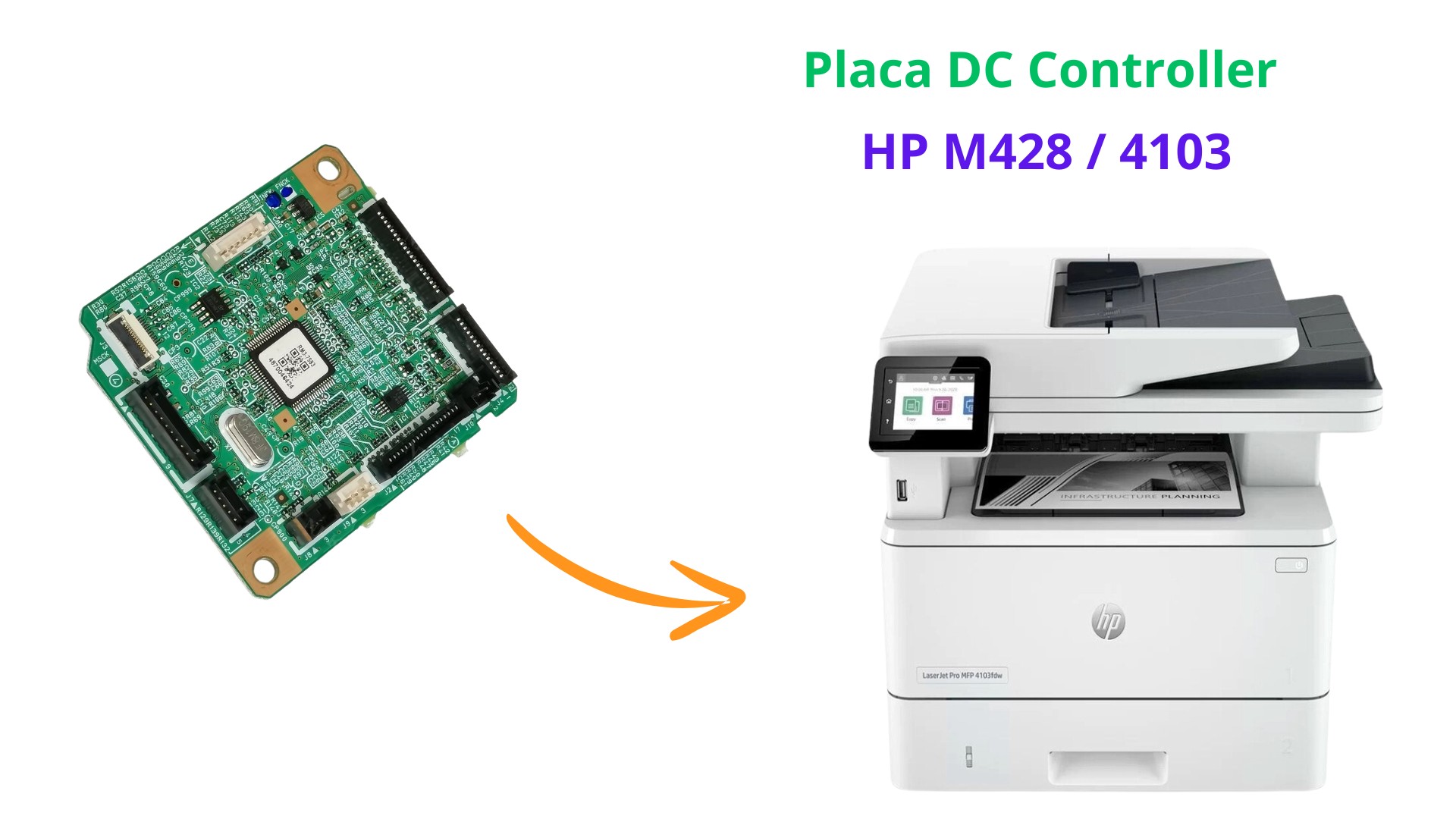 PLACA DC CONTROLER HP LASERJET M428 4103 4003 M404 - lojaimprexcopy.com.br