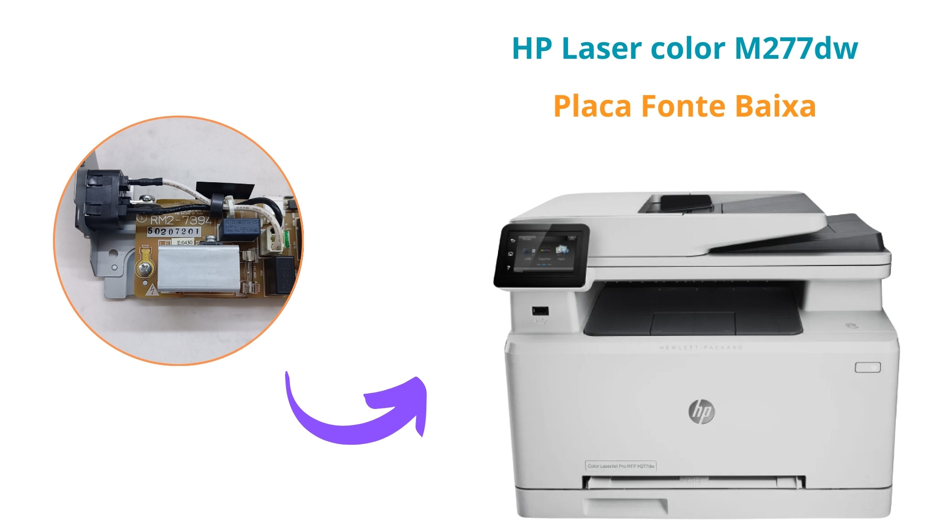 PLACA FONTE HP LASERJET COLOR M277DW - lojaimprexcopy.com.br