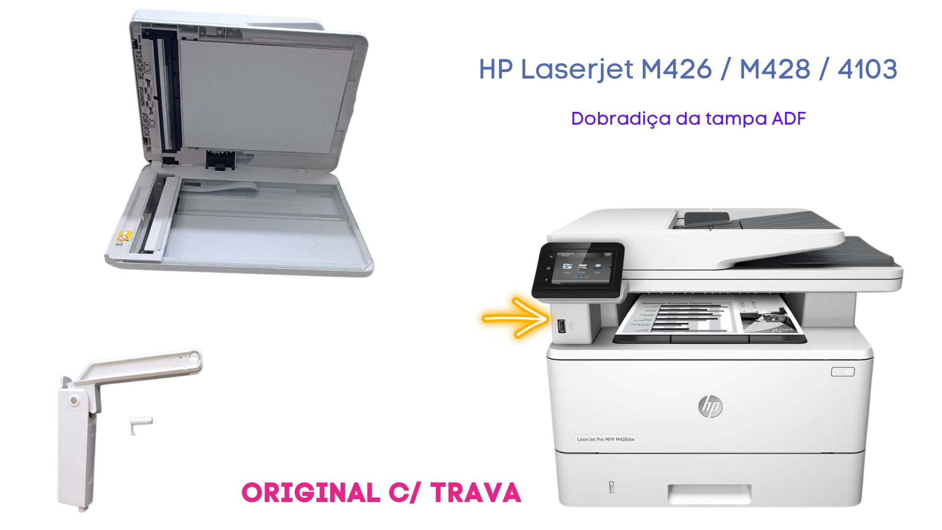 DOBRADICA HP LASERJET M428 M426 4103 - lojaimprexcopy.com.br