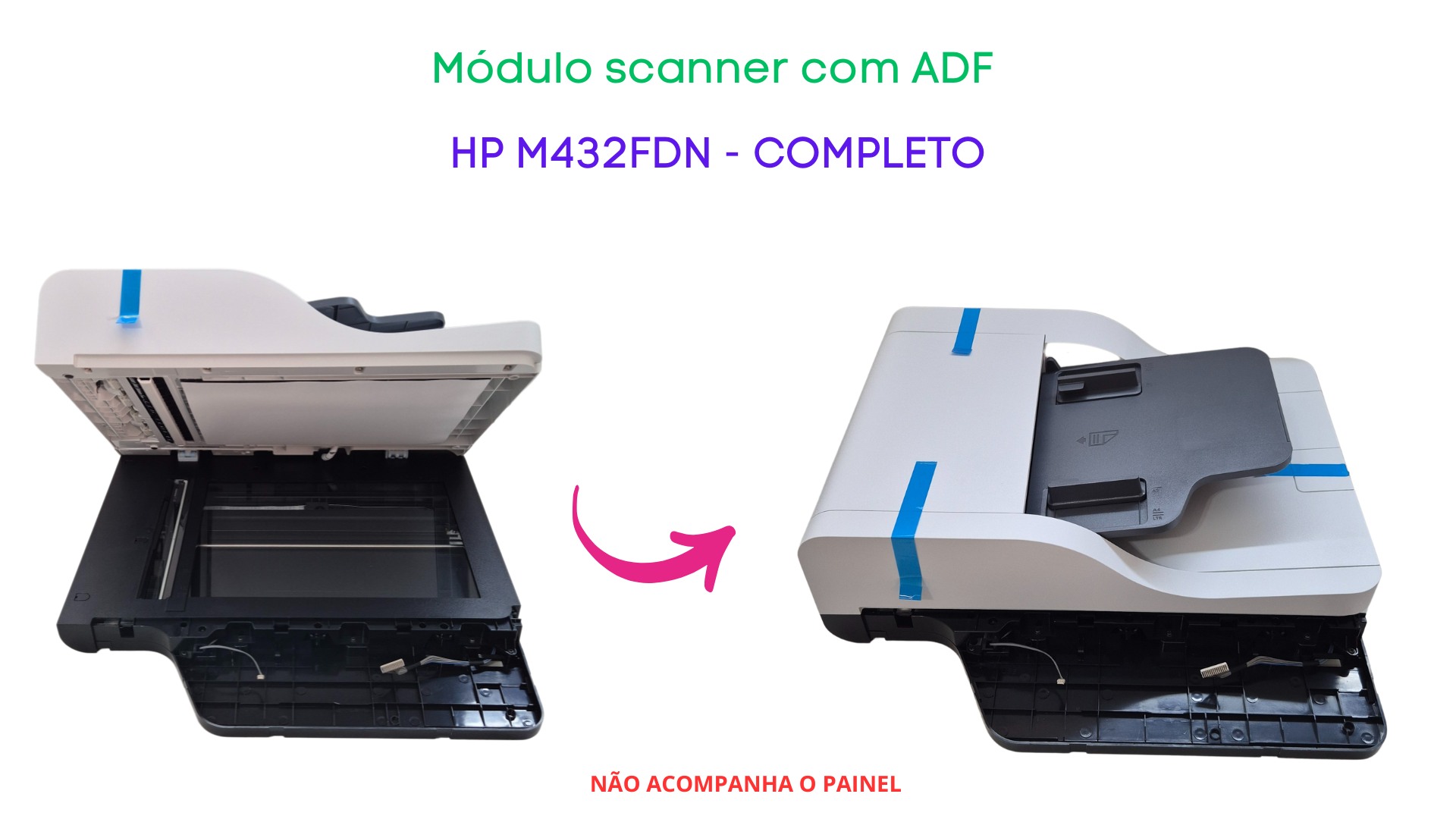 MODULO SCANNER COMPLETO C/ ADF HP LASERJET MFP M432FDN - lojaimprexcopy.com.br