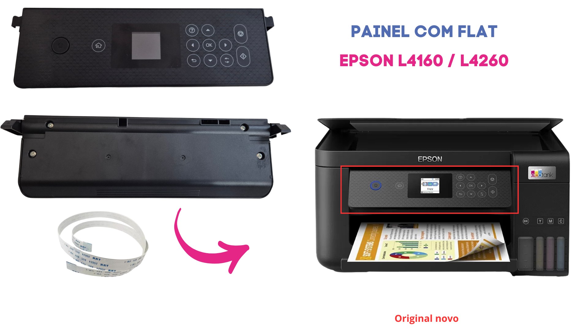 PAINEL EPSON ECONTANK L4160 L4260 - COMPLETO C/ FLAT - lojaimprexcopy ...