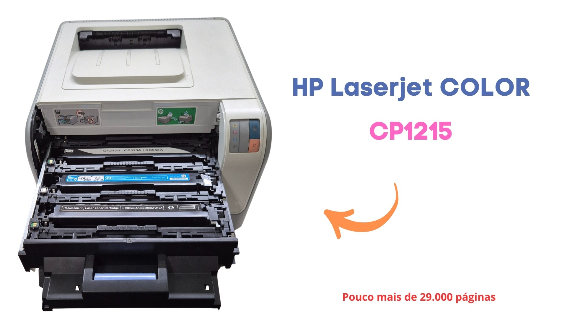 IMPRESSORA HP LASERJET COLOR CP1215 - SEMINOVA - lojaimprexcopy.com.br