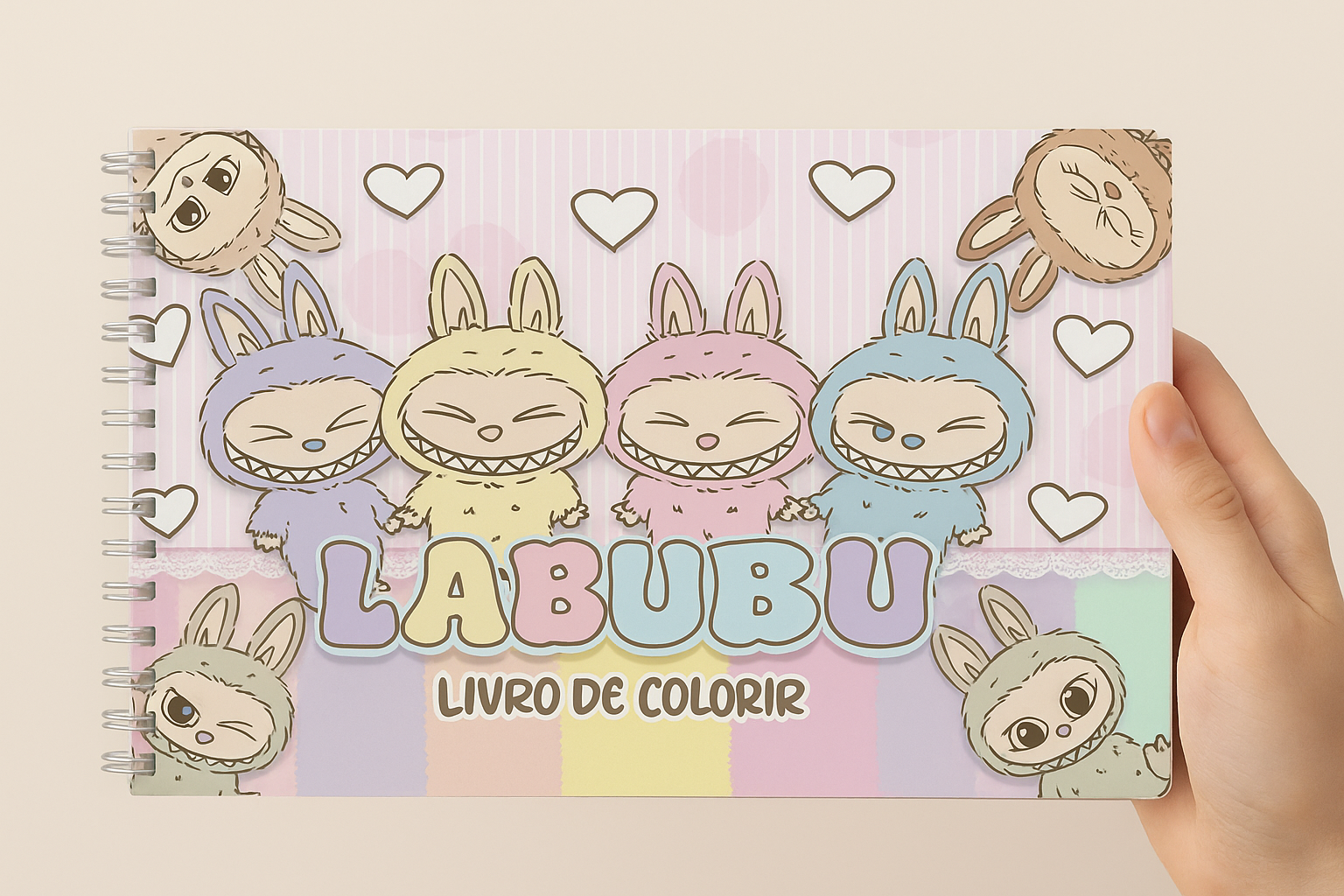 LIVRO DE COLORIR LABUBU - 50FLS 180G CAPA DURA - lojaimprexcopy.com.br