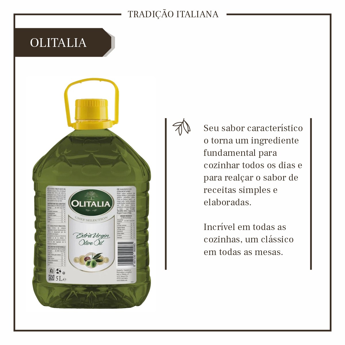 Azeite Extra Virgem Italiano Olitalia 5 Litros - Armazém do Azeite ...