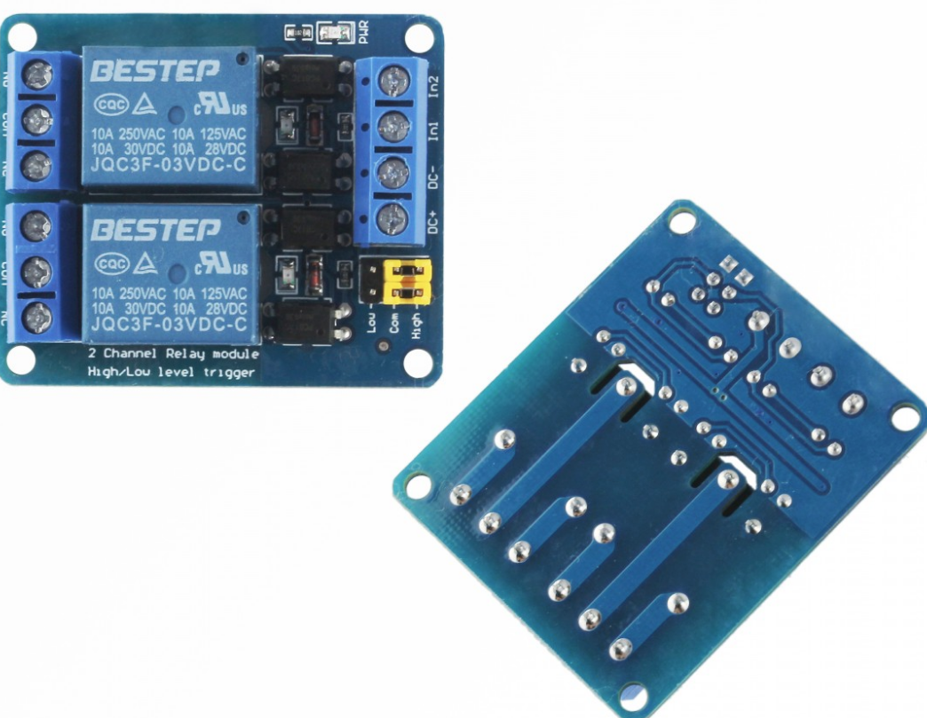 MÓDULO RELE 3V 10A 2 CANAIS COM BORNE KRE P/ ESP32 - ARDUCORE - Robótica Educacional arduino