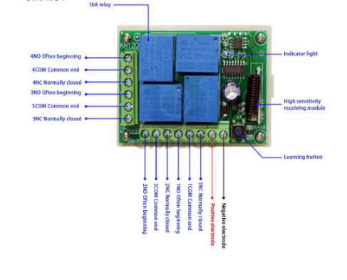 Módulo De Reles 4 Canais Acionados Por Controle Remoto Rf - ARDUCORE - Robótica Educacional arduino