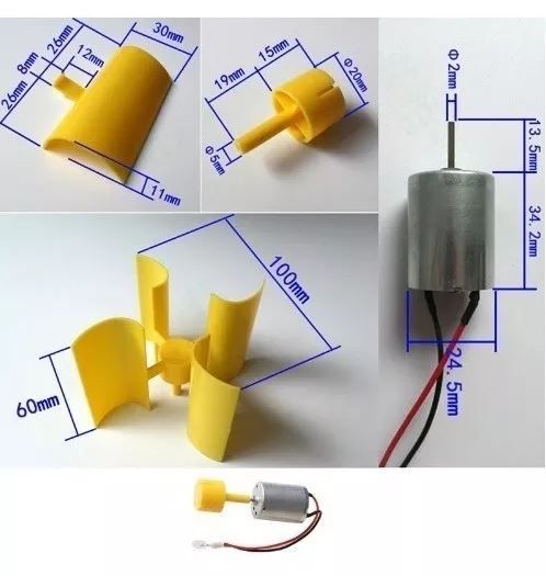 Mini Turbina Eólica Gerador com Led - ARDUCORE - Robótica Educacional ...