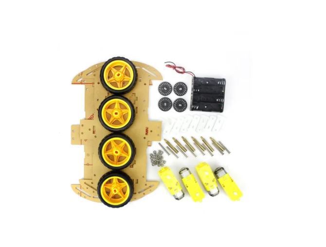 KIT CHASSI COM 4 RODAS 4WD - PRETO - ARDUCORE - Robótica Educacional ...