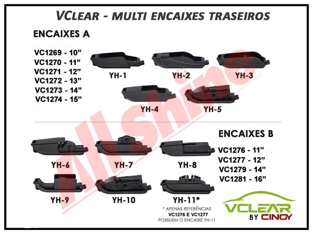 VC1269 - PALHETA VCLEAR MULTI ENCAIXE TRASEIRA - 10 POLEGADAS - All Shine