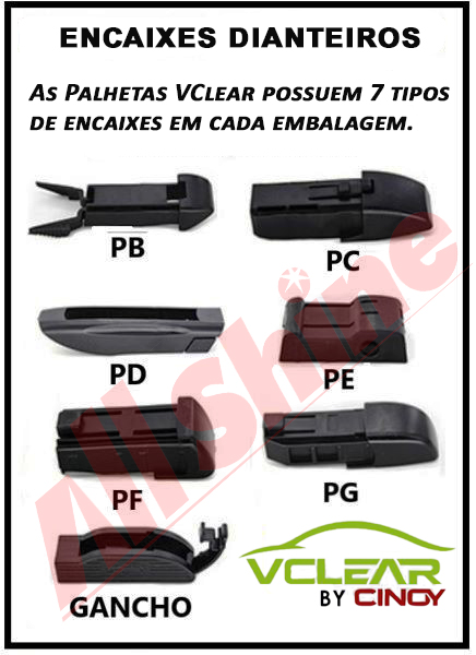 VC17 - PALHETA VCLEAR MULTI ENCAIXE DIANTEIRA - 17 POLEGADAS - All Shine