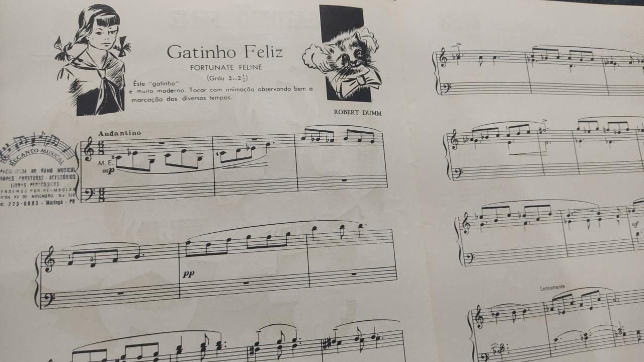 GATINHO FELIZ - partitura para piano - Robert Dumm - Recanto Musical