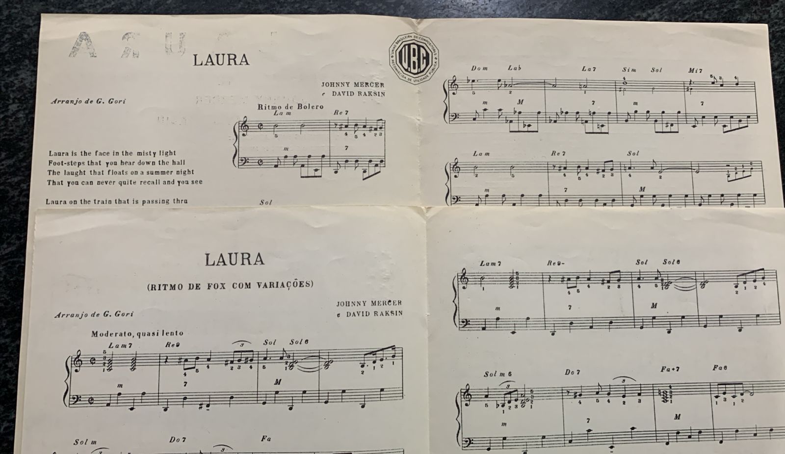 LAURA - partitura para acordeon - Johnny Mercer e David Raksin ...