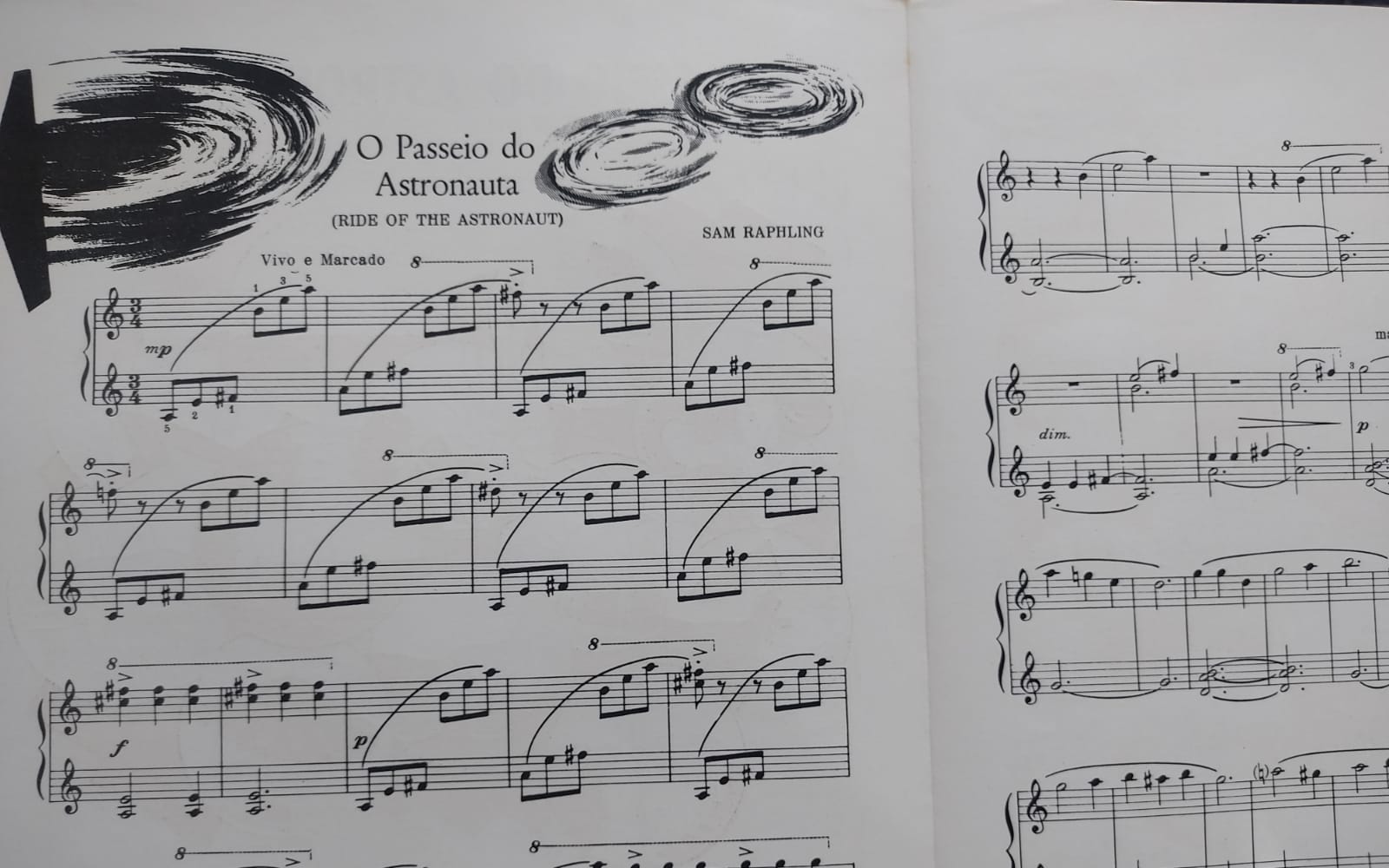 O PASSEIO DO ASTRONAUTA - partitura para piano - Sam Raphling - Recanto ...