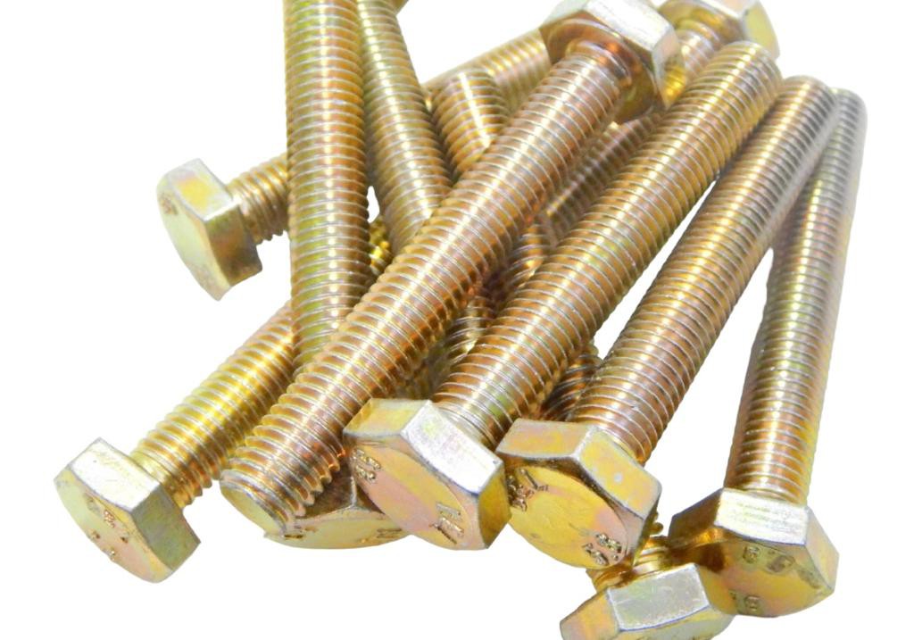 LUTEC | Parafusos Sextavado Aço Carbono 5.8 Bicromatizado M10 x 40 ...