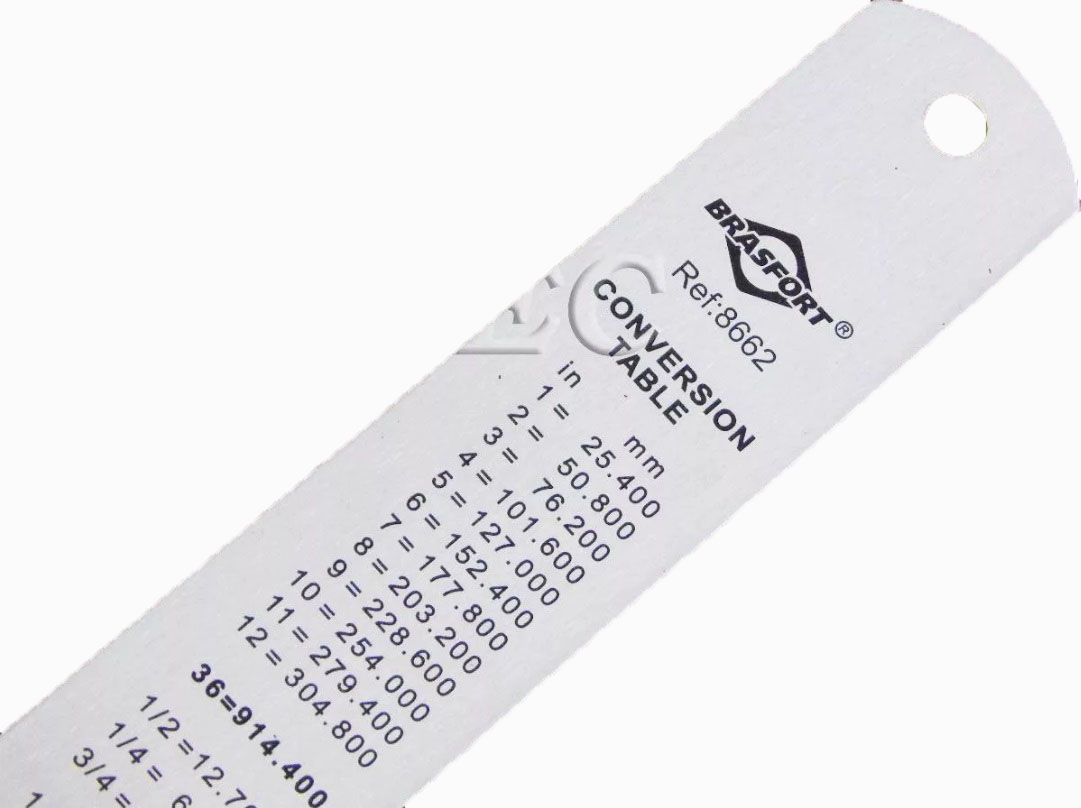 LUTEC | Régua Escala 60 cm Aço Inox Brasfort - LUTEC Parafusos e ...