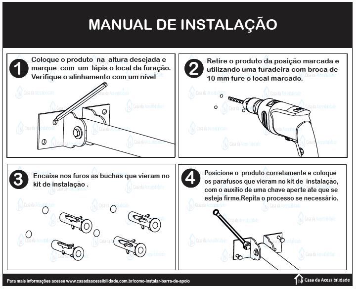 Kit Banco Articulado para Banheiro - Casa da Acessibilidade