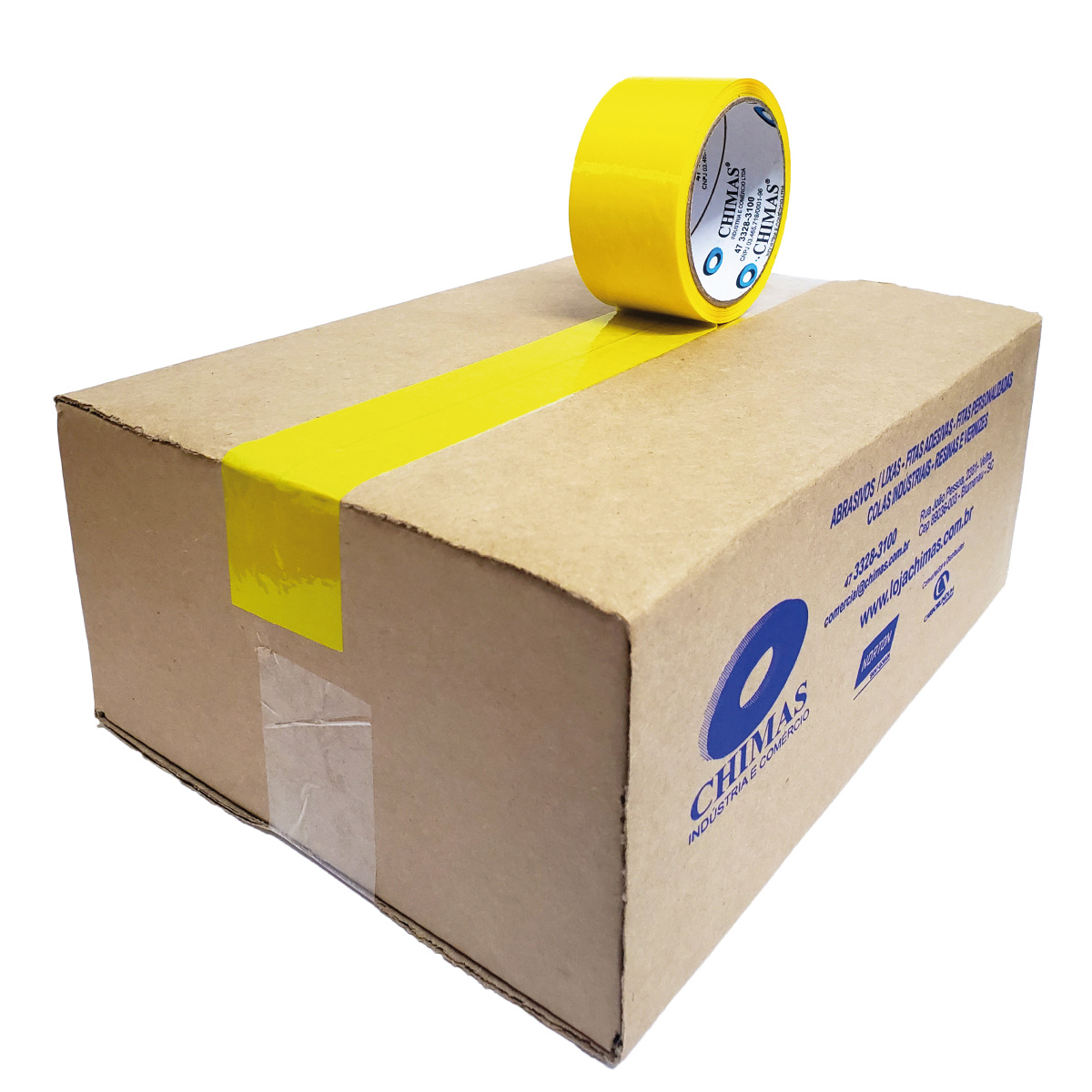 FITA ADESIVA COLORIDA 48 X 50M AMARELA - Chimas - Loja de Lixas e Fitas ...