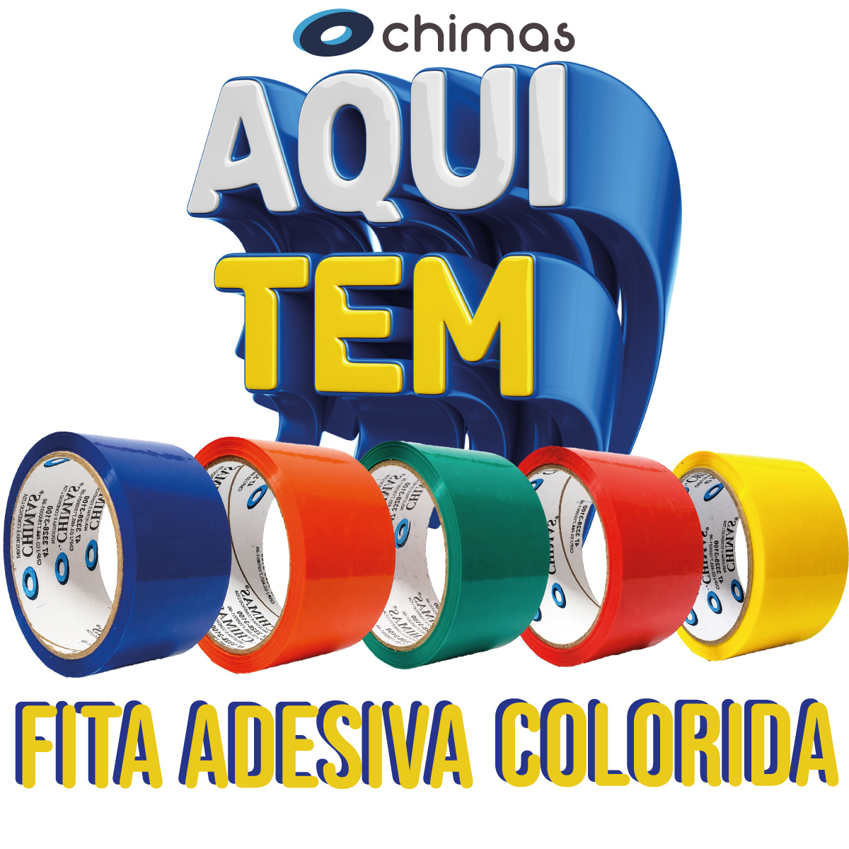 FITA ADESIVA COLORIDA 48 X 50M AMARELA - Chimas - Loja de Lixas e Fitas ...